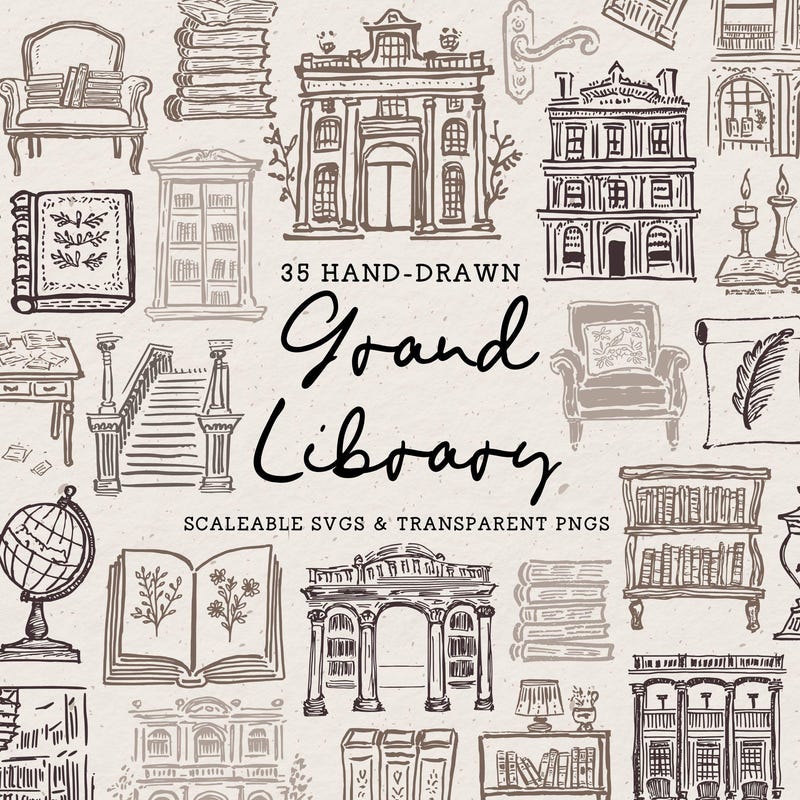 Library Lamp Drawing - Etsy UK