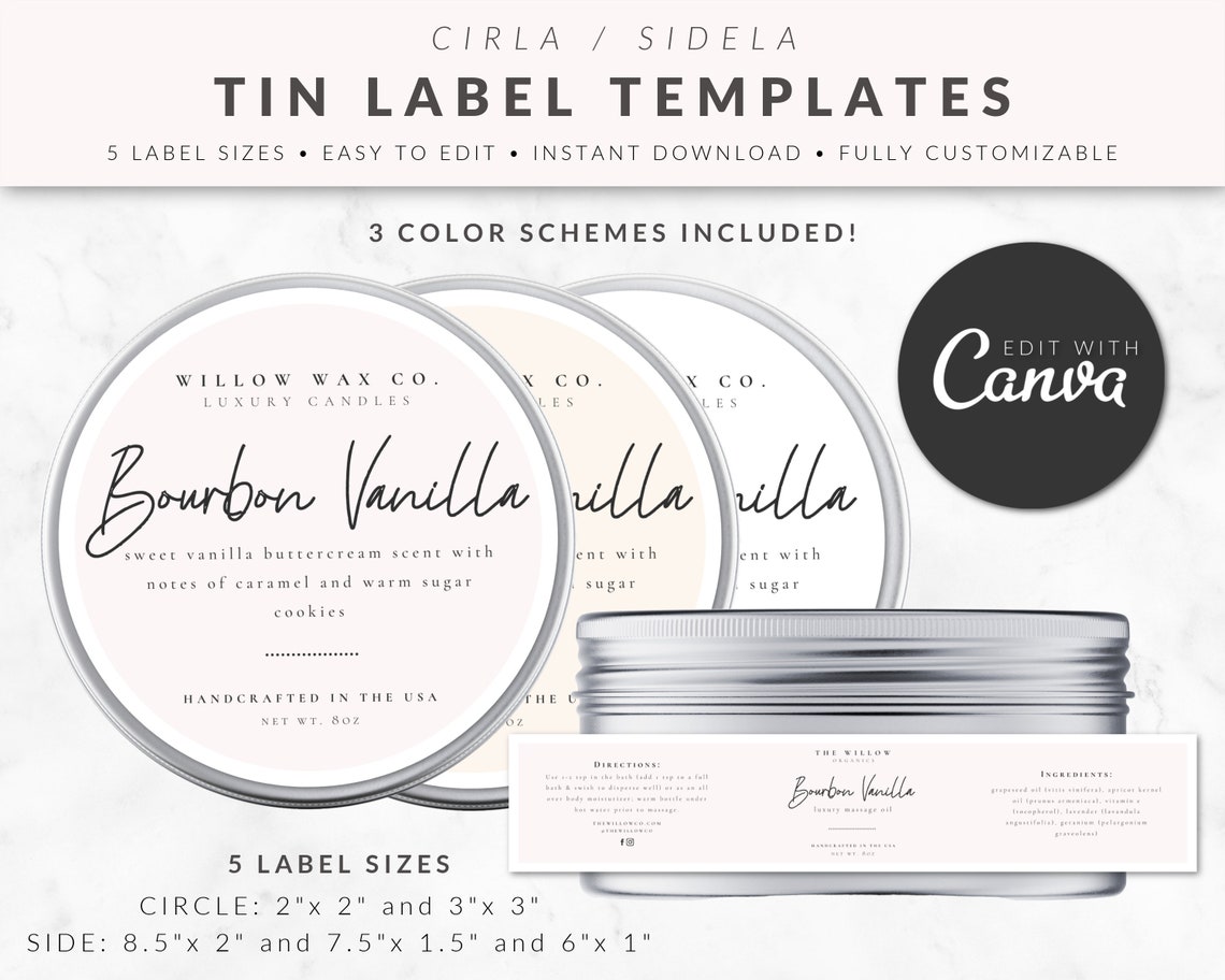 Product Label Template Set for Canva Template Bundle Product - Etsy