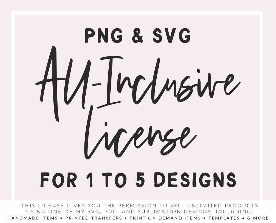 All-inclusive License Add-on for SVG, PNG, & Clip Art | for 1 to 5 ...