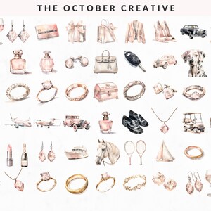 Watercolor Luxurious Clip Art Pngs, Old Money Clip Art, Clip Art Bundle ...