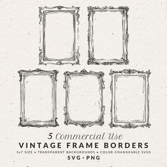 Vintage Snapshot Border Vintage Hand Drawn Picture Frames. Doodle