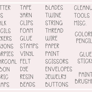 Rustic Craft Room Labels SVG Bundle, Craft Room SVG, Organization ...
