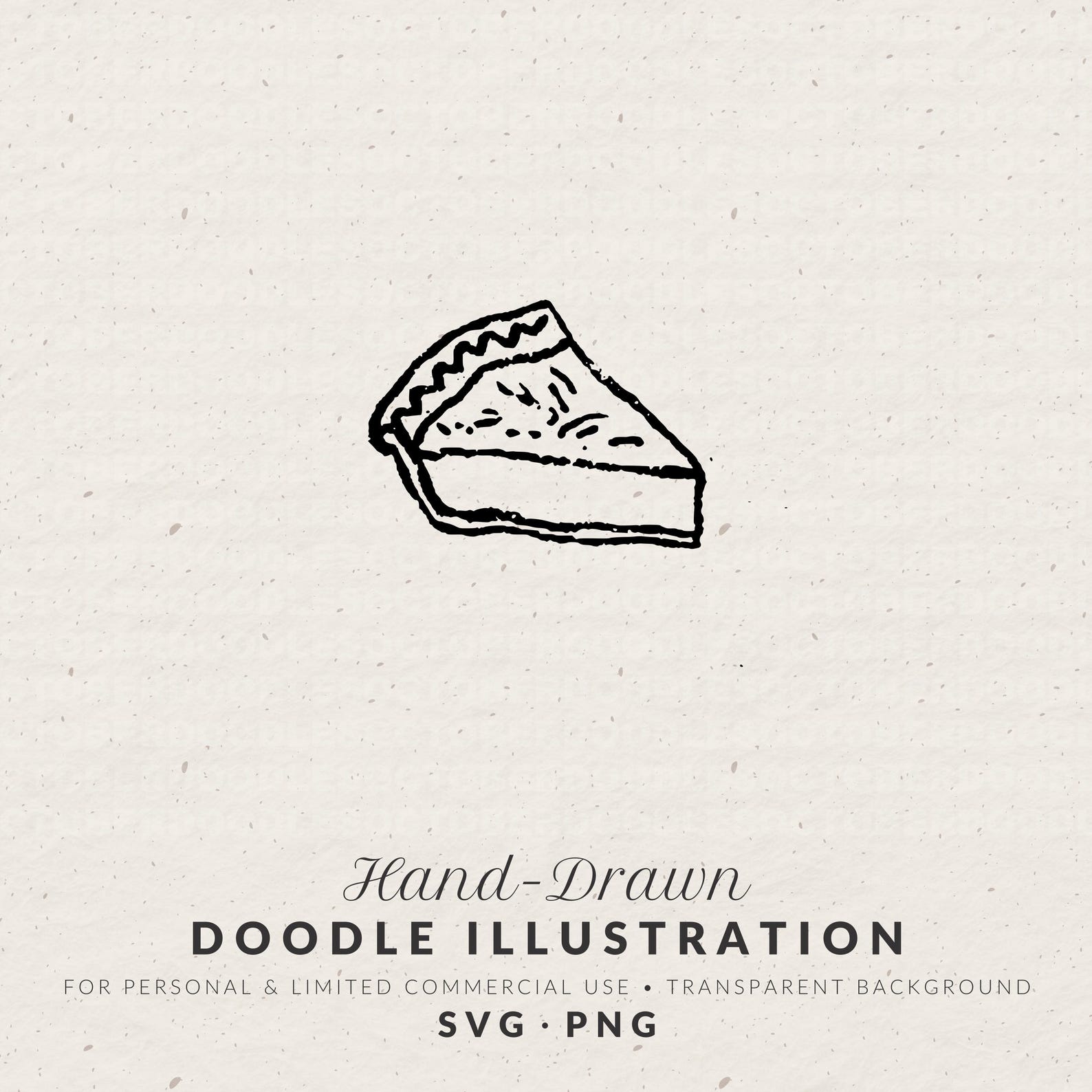 Hand-drawn Pie Slice Icon – Whimsical Food Doodle Clipart (SVG, PNG) - Etsy