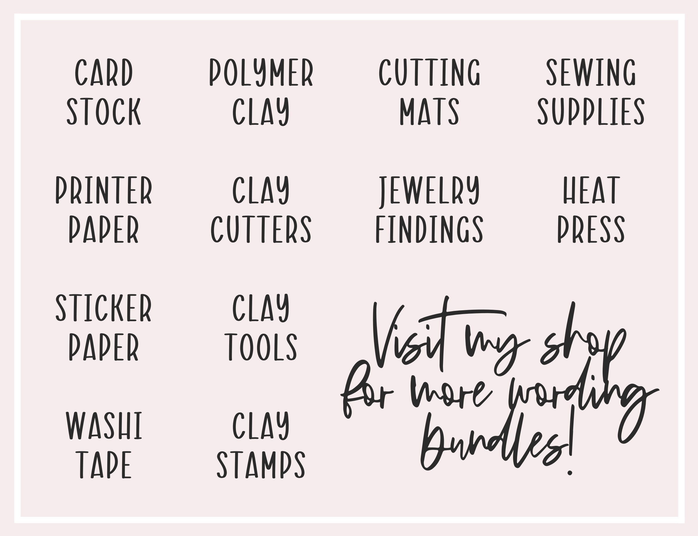 Rustic Craft Room Labels SVG Bundle Craft Room SVG - Etsy