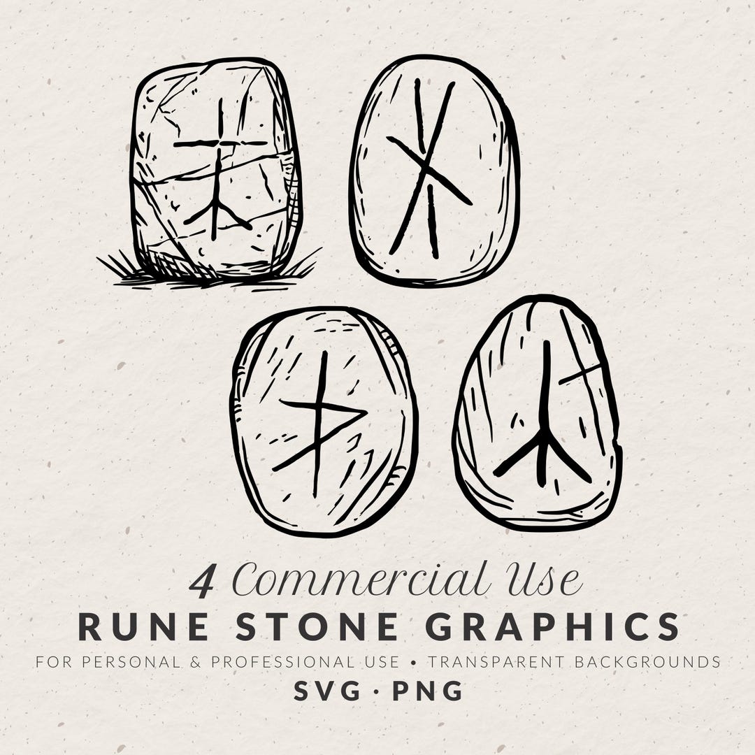 Hand Drawn Vintage Runes Illustrations SVG PNG, Halloween Autumn Fall ...