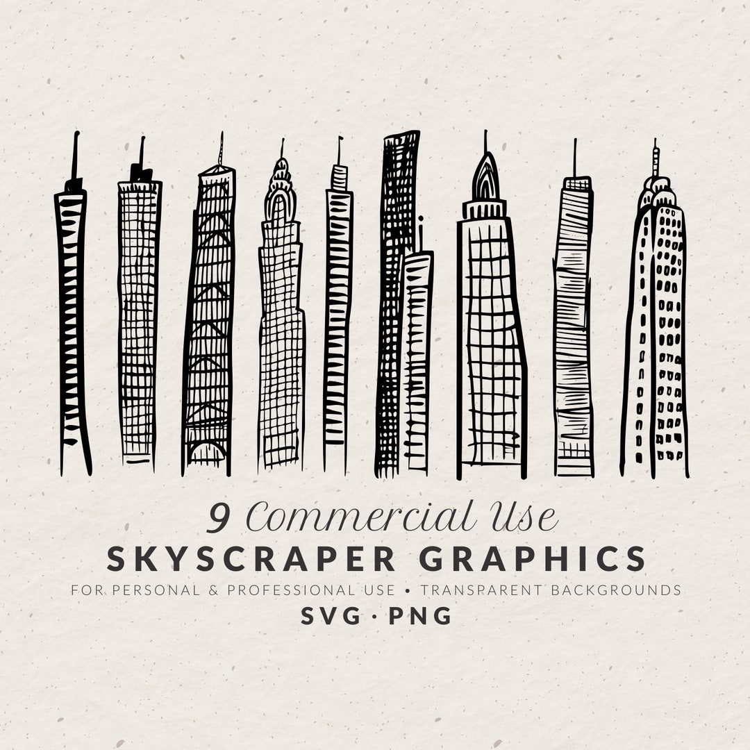 Hand Drawn Skyline Creator Illustration Bundle SVG PNG, Vintage ...