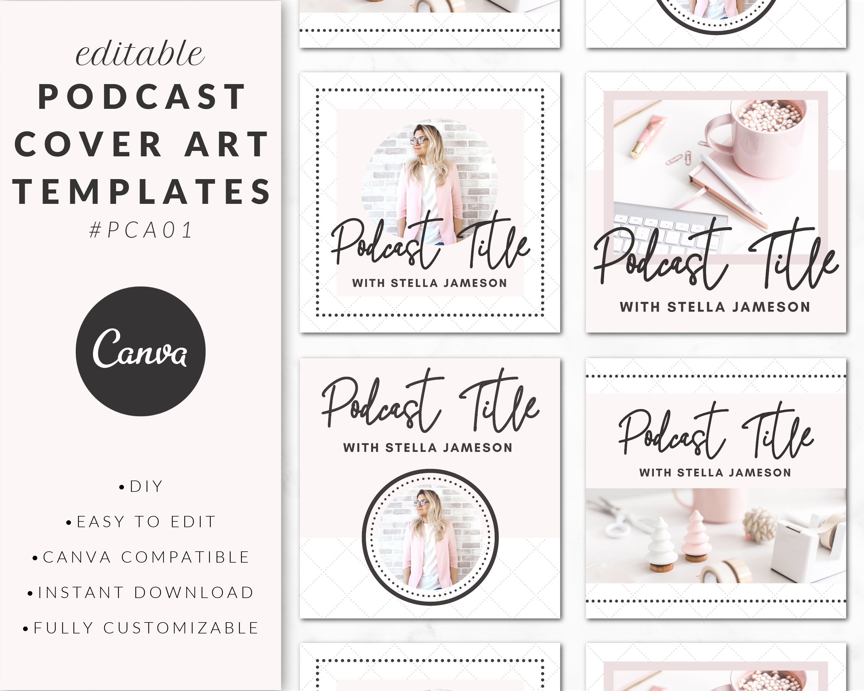 Podcast Cover Art Templates for Canva Podcast Graphics - Etsy