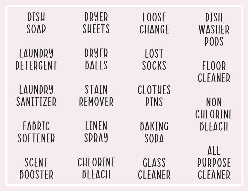 Rustic Household Labels SVG Bundle Laundry Room Labels SVG - Etsy