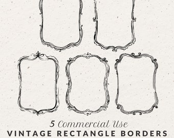 Hand Drawn Funky Oval Border Illustration Bundle Set SVG PNG, Size 5x7 ...