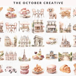 Watercolor Paris Clip Art Pngs, Parisian Clip Art, Clip Art Bundle ...