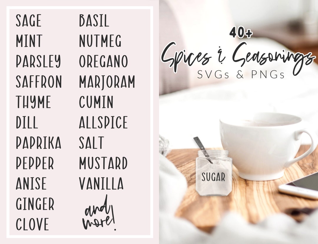 Rustic Spice Labels SVG Bundle, Pantry Labels SVG, Spice Jar Labels SVG ...