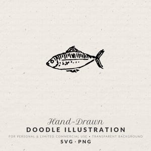 Fish SVG & PNG - Hand Drawn Lake Life Theme Illustration Doodle - Etsy UK