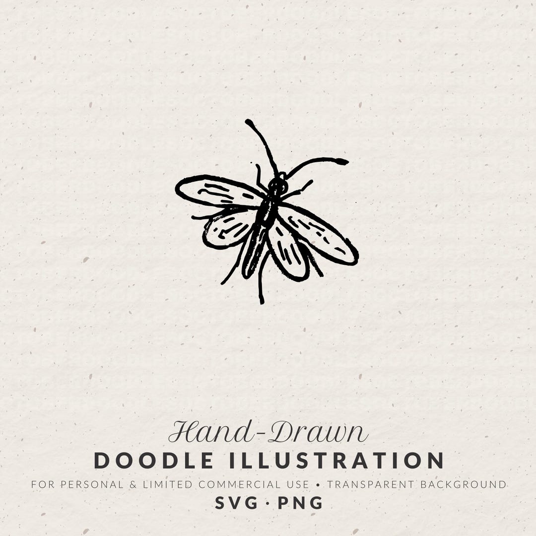 Winged Insect SVG & PNG - Hand Drawn Curiosity Cabinet Illustration ...