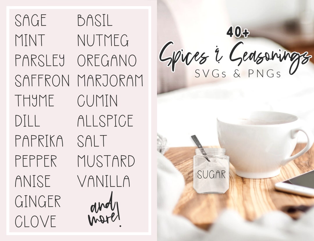 Rustic Spice Labels SVG Bundle, Pantry Labels SVG, Spice Jar Labels SVG ...