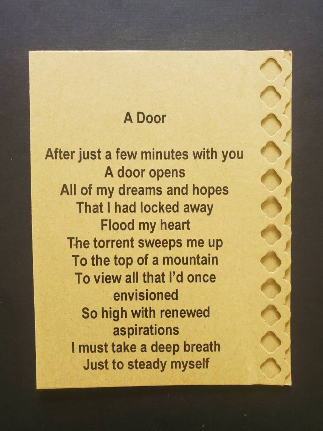 Poetry Card: A Door - Etsy