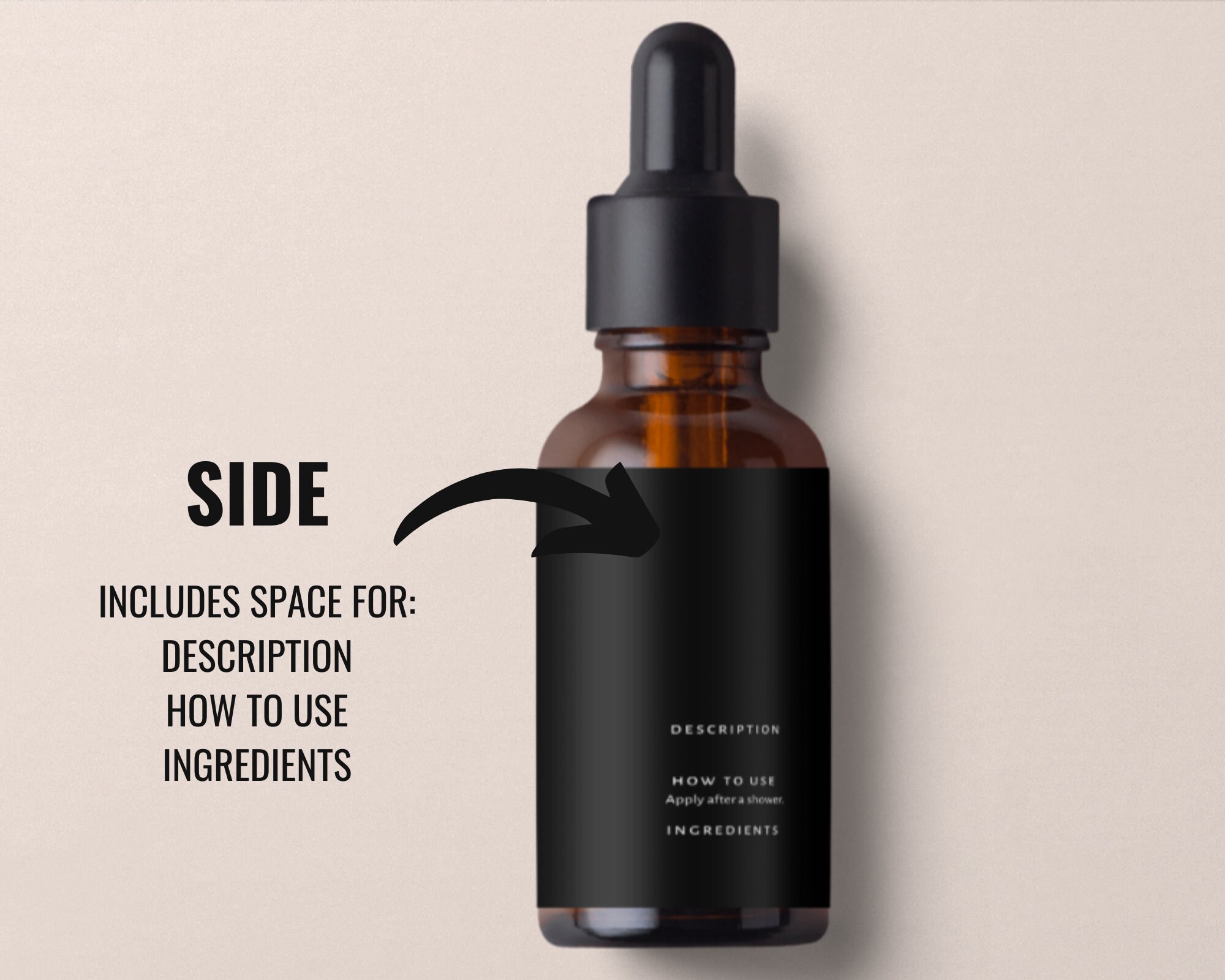 Skin Care Label Template, Skincare Product Label, Serum Label ...