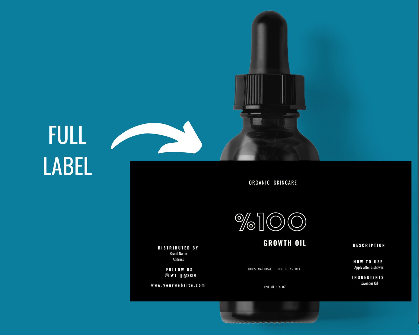 Hair Growth Oil Label Product Labelsproduct Label Template - Etsy