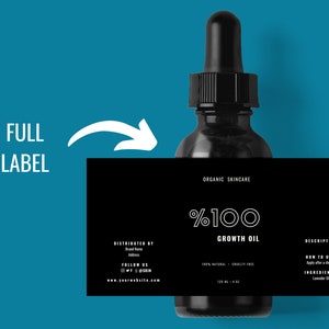 Hair Growth Oil Label, Product Labels,product Label Template Bottle ...