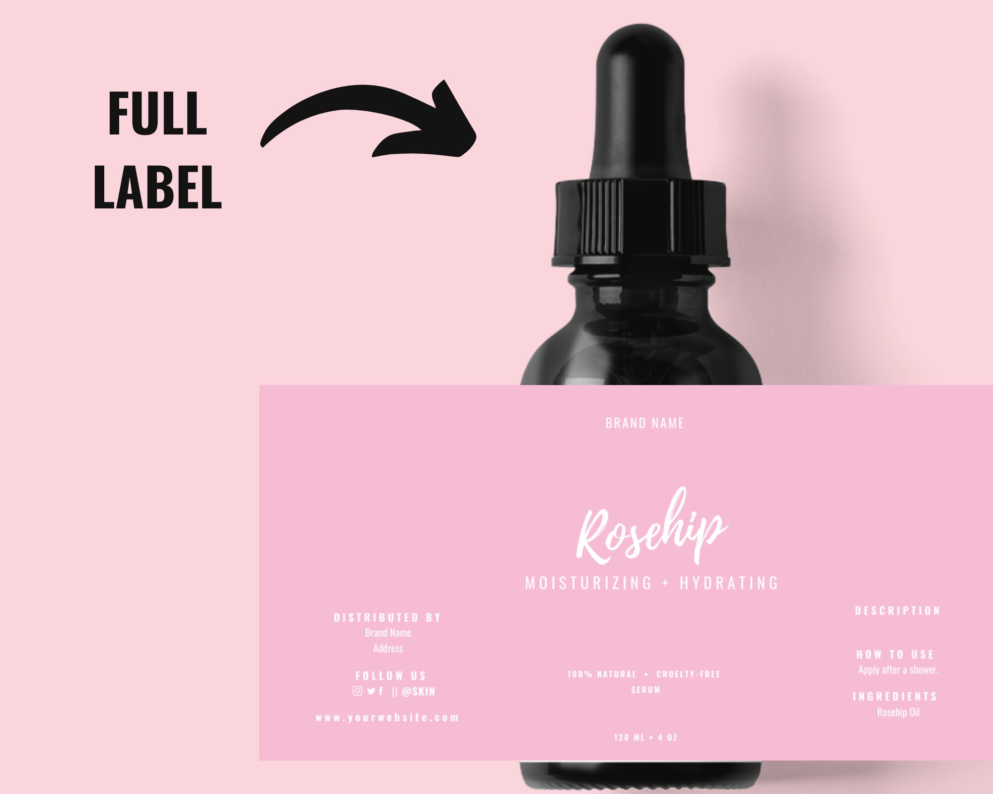 Skincare Label, Body Product Label,essential Oil Label, Editable Serum ...