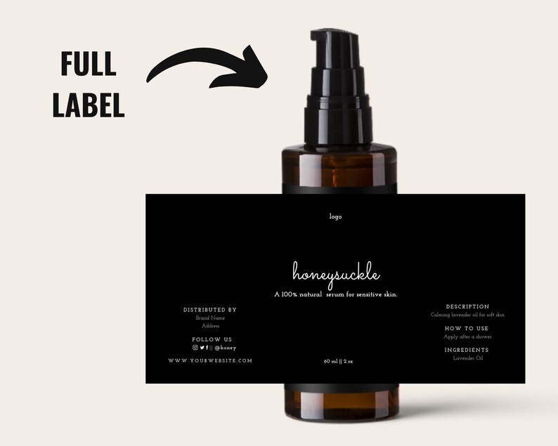 Skin Care Product Label Design Skincare Labels Hair Oil | Etsy