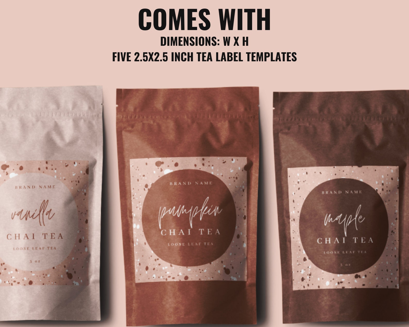Fully Editable Product Label Template - Paper Pouch Label Design ...