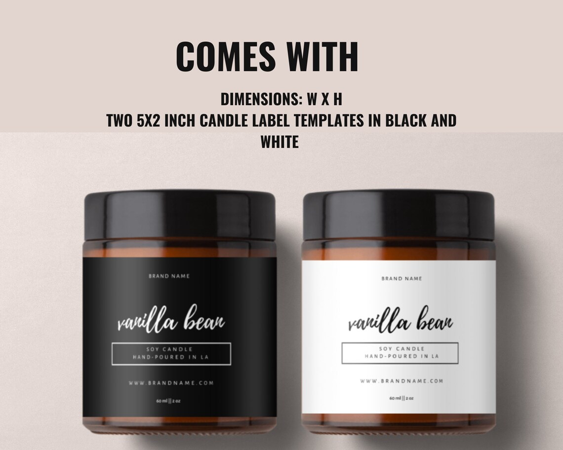 Candle Label Template, Circle Candle Label Design, DIY Editable Product ...