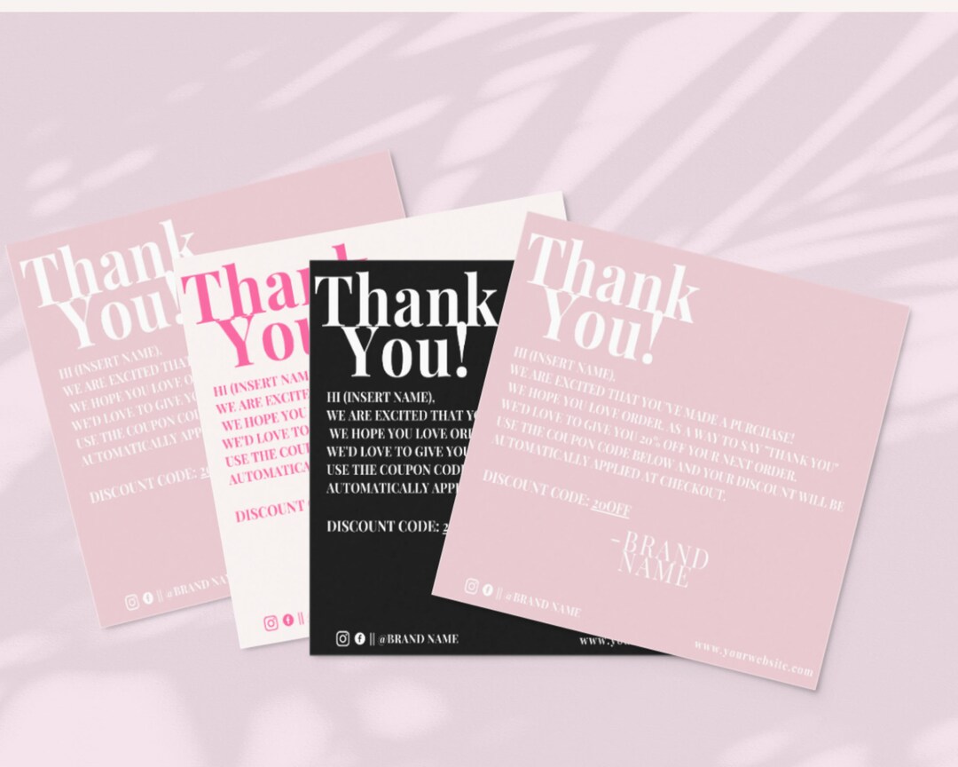 Thank You Card Template, Business Card, Editable Serum Card, Skincare ...
