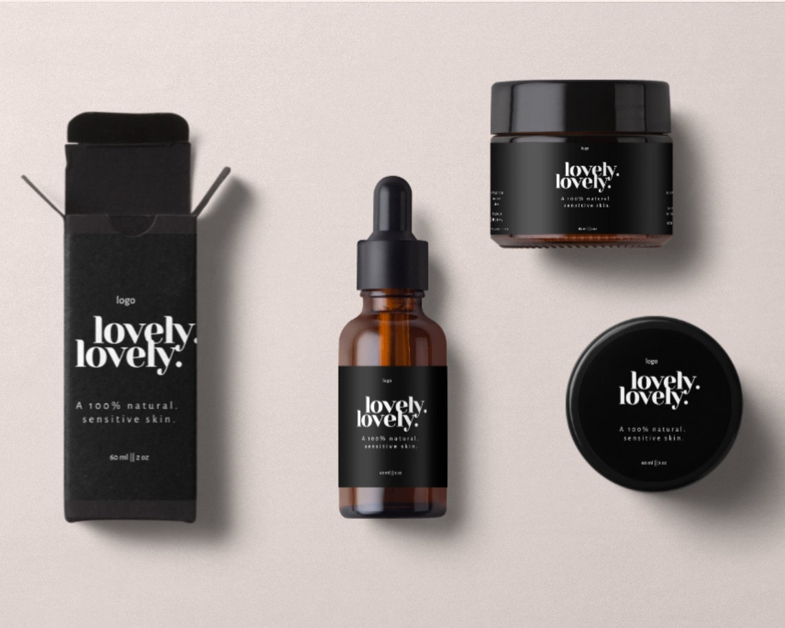 Skin Care Label Template, Skincare Product Label, Serum Label ...
