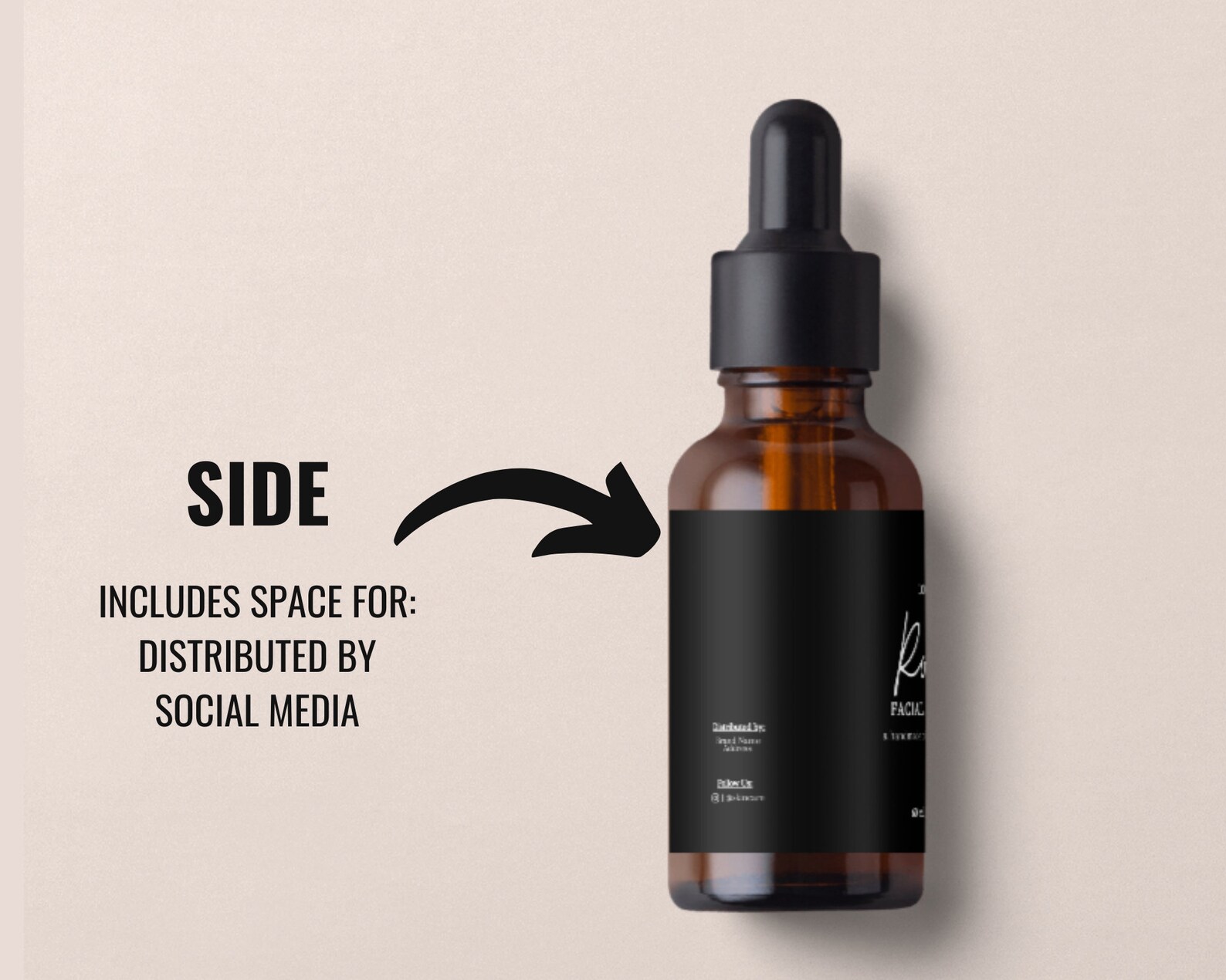 Product Label, Skincare Label Template, Skin Care Editable Dropper ...