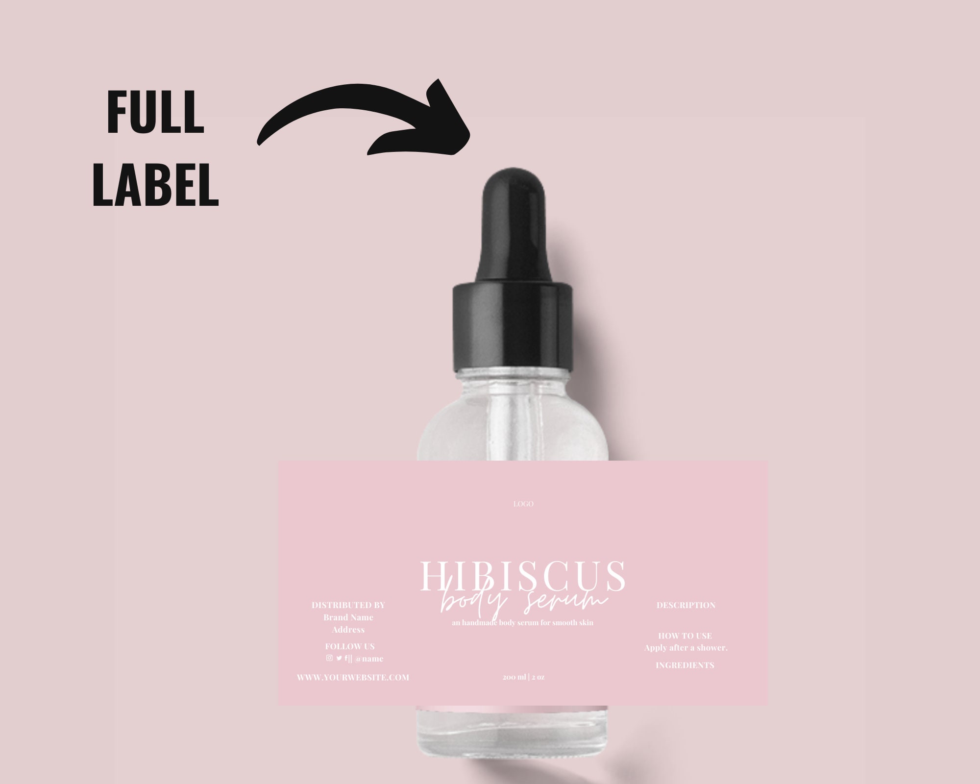 Skin Care Product Label Template,skincare DIY Logo,editable Skincare ...