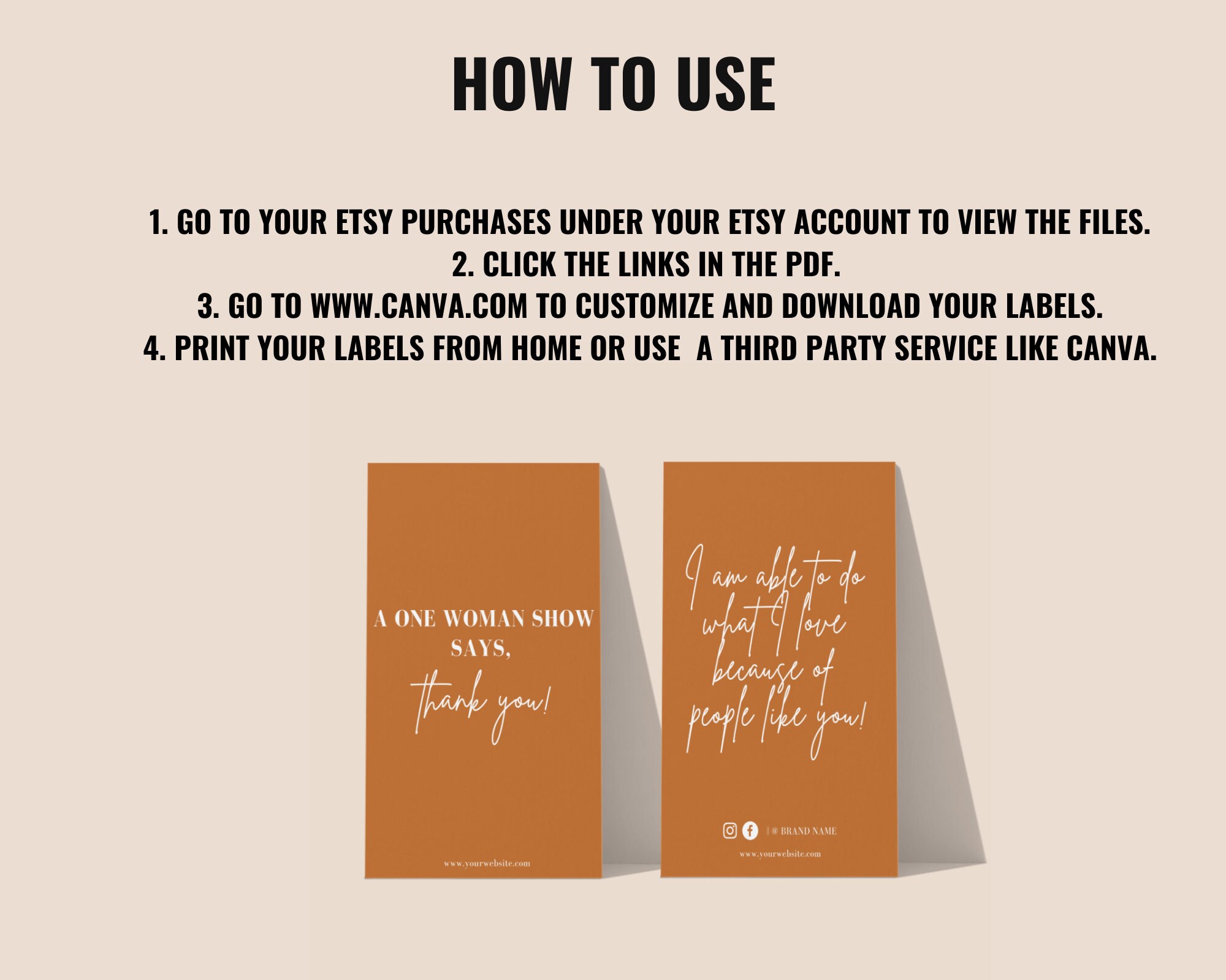 Thank You Card Template, Business Card, Editable Serum Card, Skincare ...