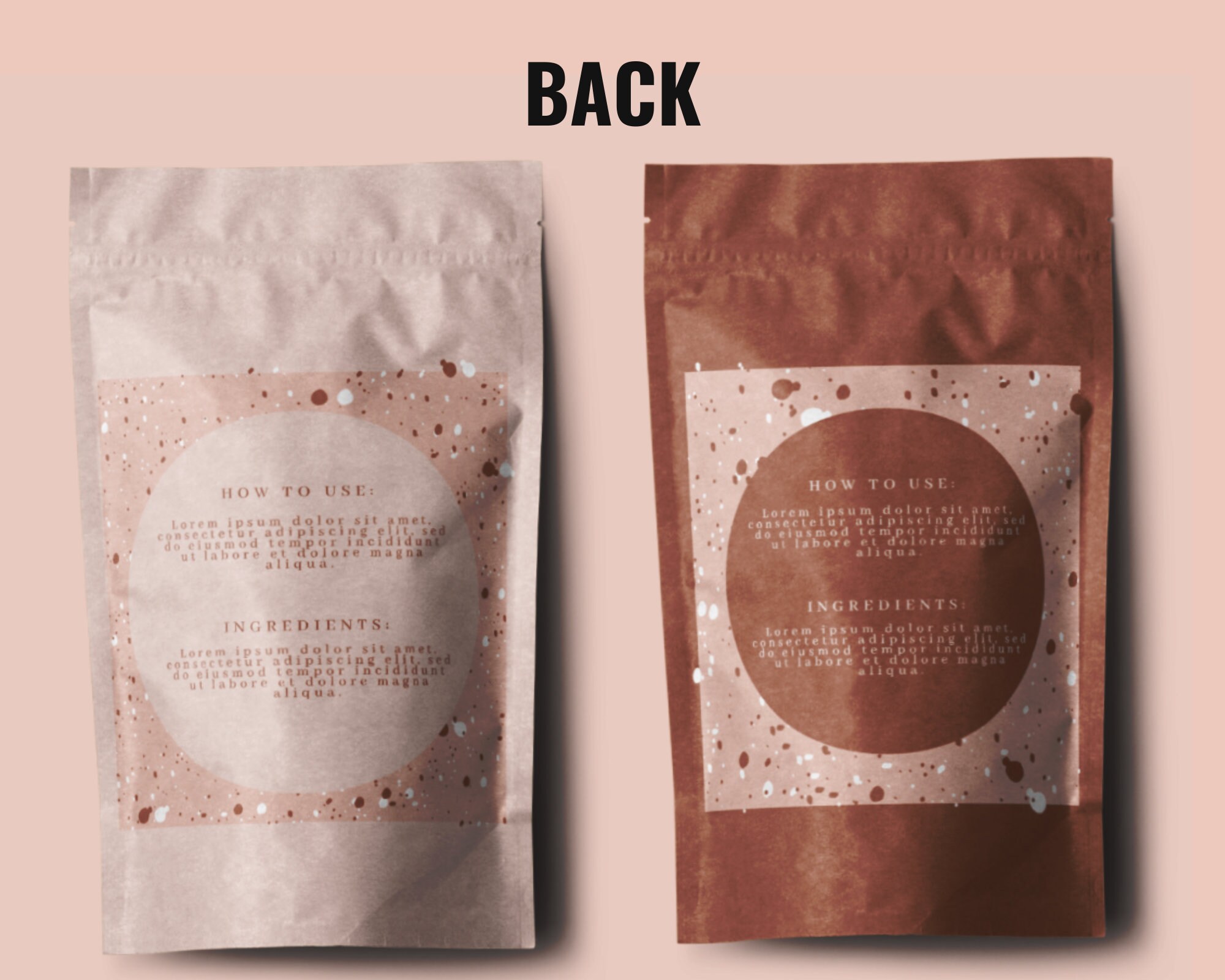 Fully Editable Product Label Template - Paper Pouch Label Design ...