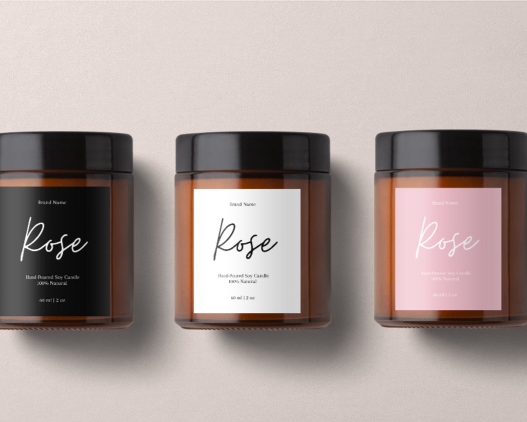 Circle Candle Label Template, DIY Editable Product Label, Essential Oil ...