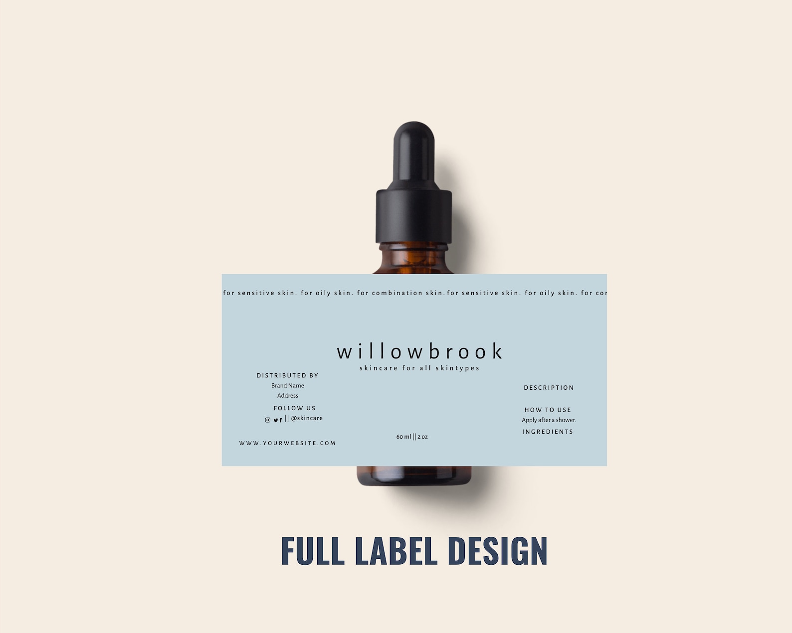 Fully Editable Minimal Skin Care Label Template, Skincare Product ...