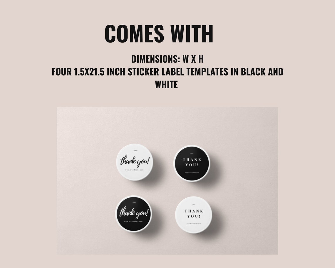 Editable Thank You Circle and Square Sticker Label Template, Printable ...