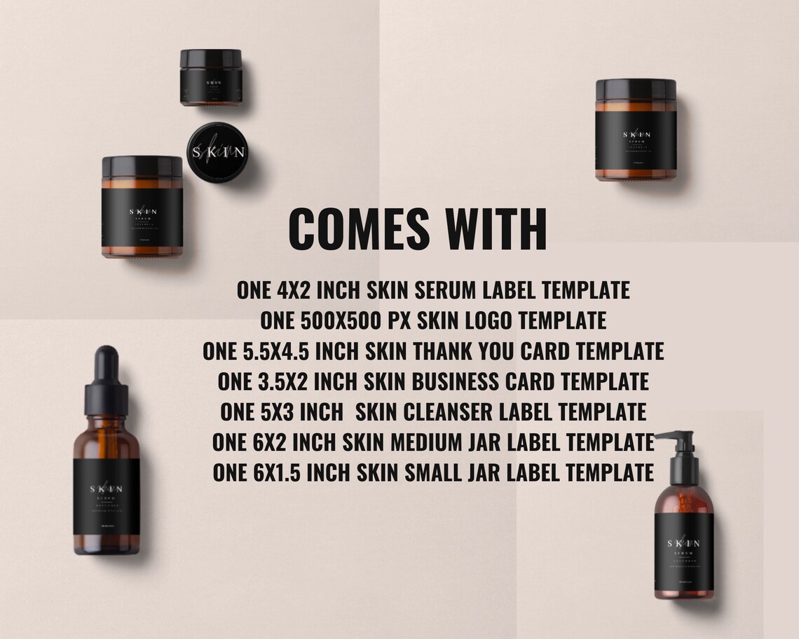 Skin Care Product Label Template,skincare DIY Logo,editable Skincare ...