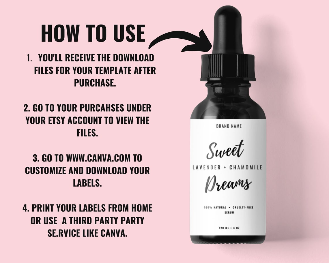 Body Product Label,essential Oil Label, Editable Serum Label,product ...