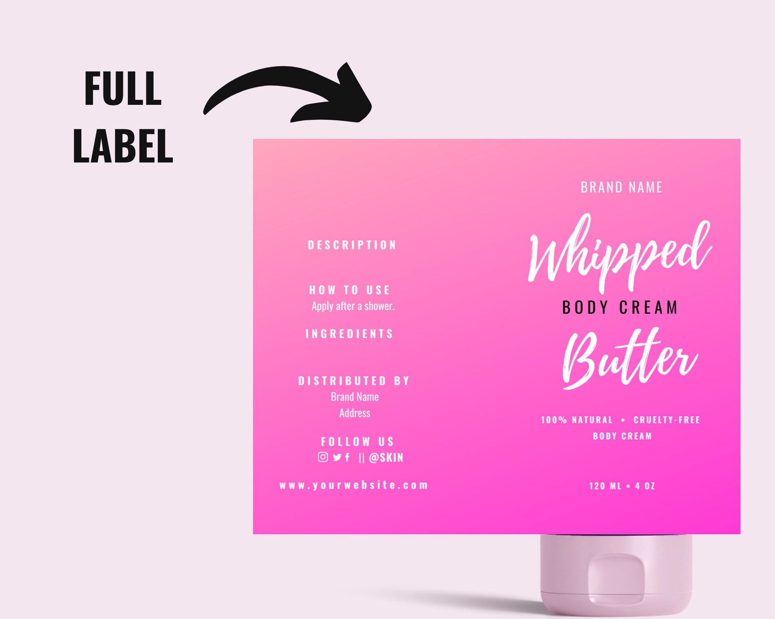 Skincare Label Body Product Label Body Lotion Label | Etsy