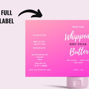Skincare Label, Body Product Label, Body Lotion Label, Editable Body ...