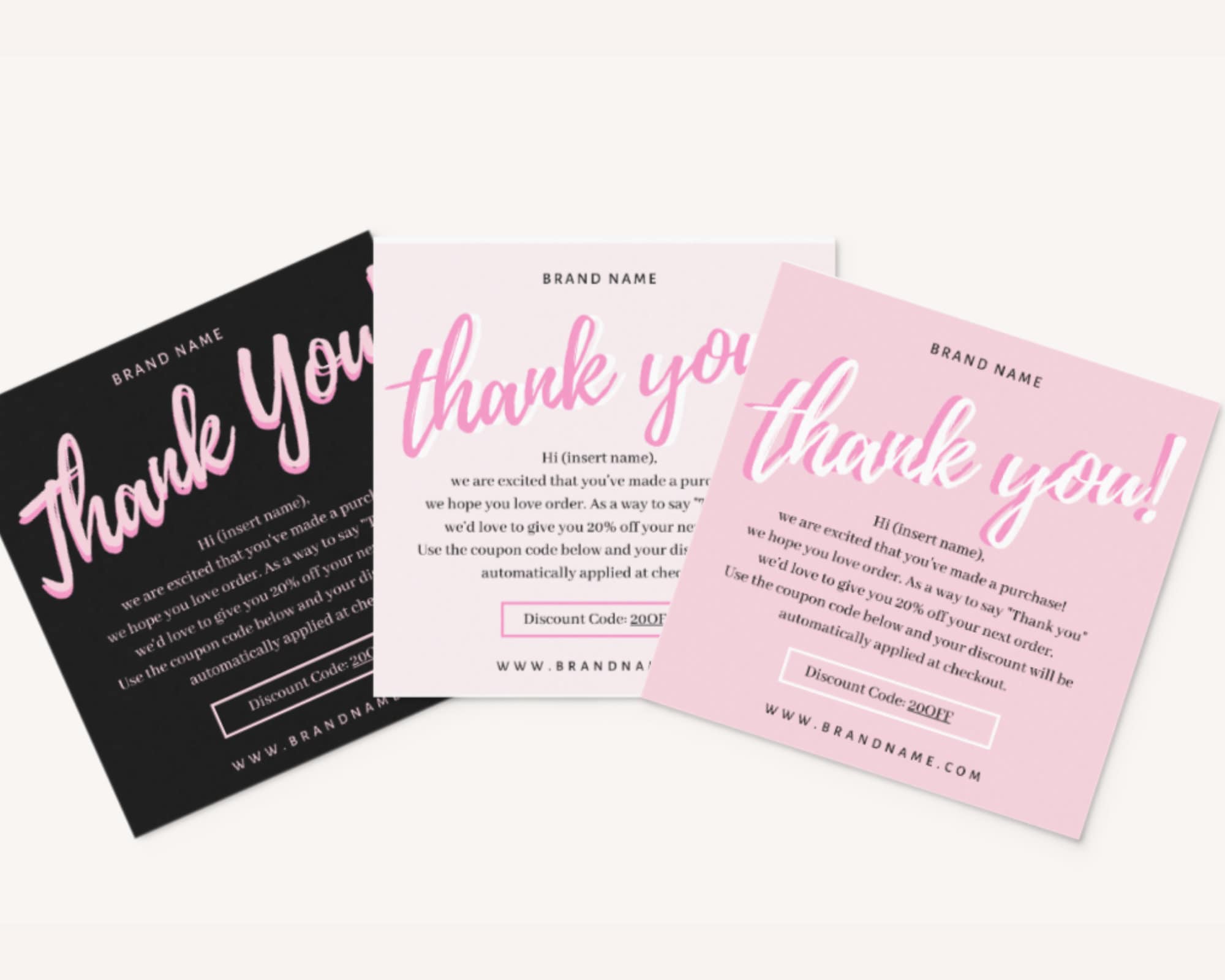 Thank You Card Template, Business Card, Editable Serum Card, Skincare ...