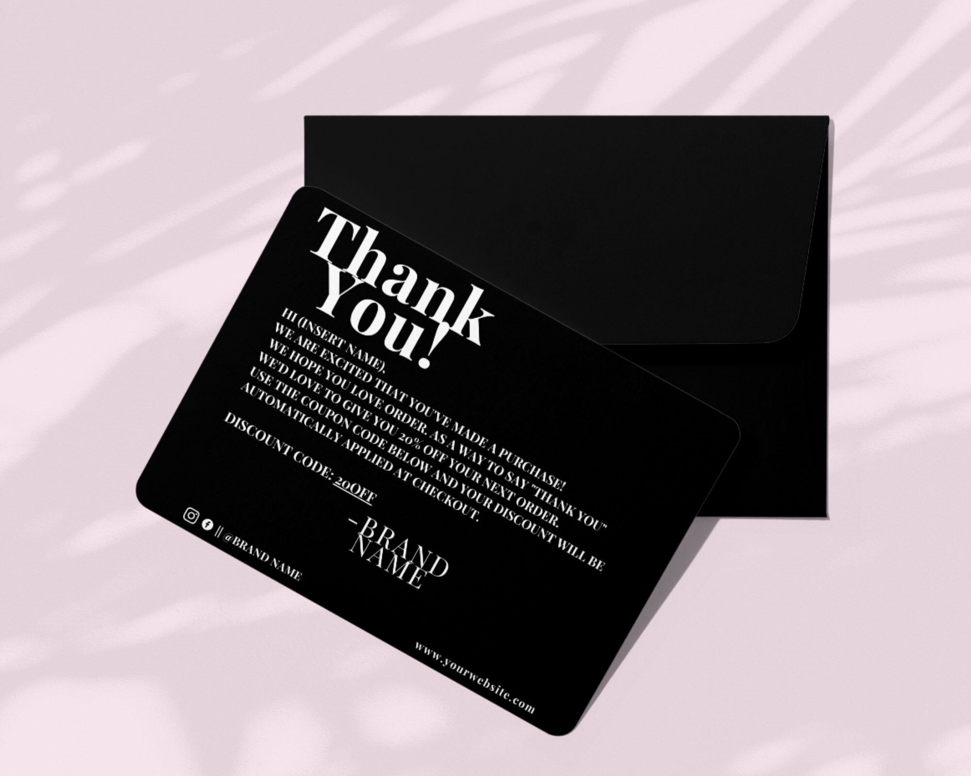 Thank You Card Template, Business Card, Editable Serum Card, Skincare ...