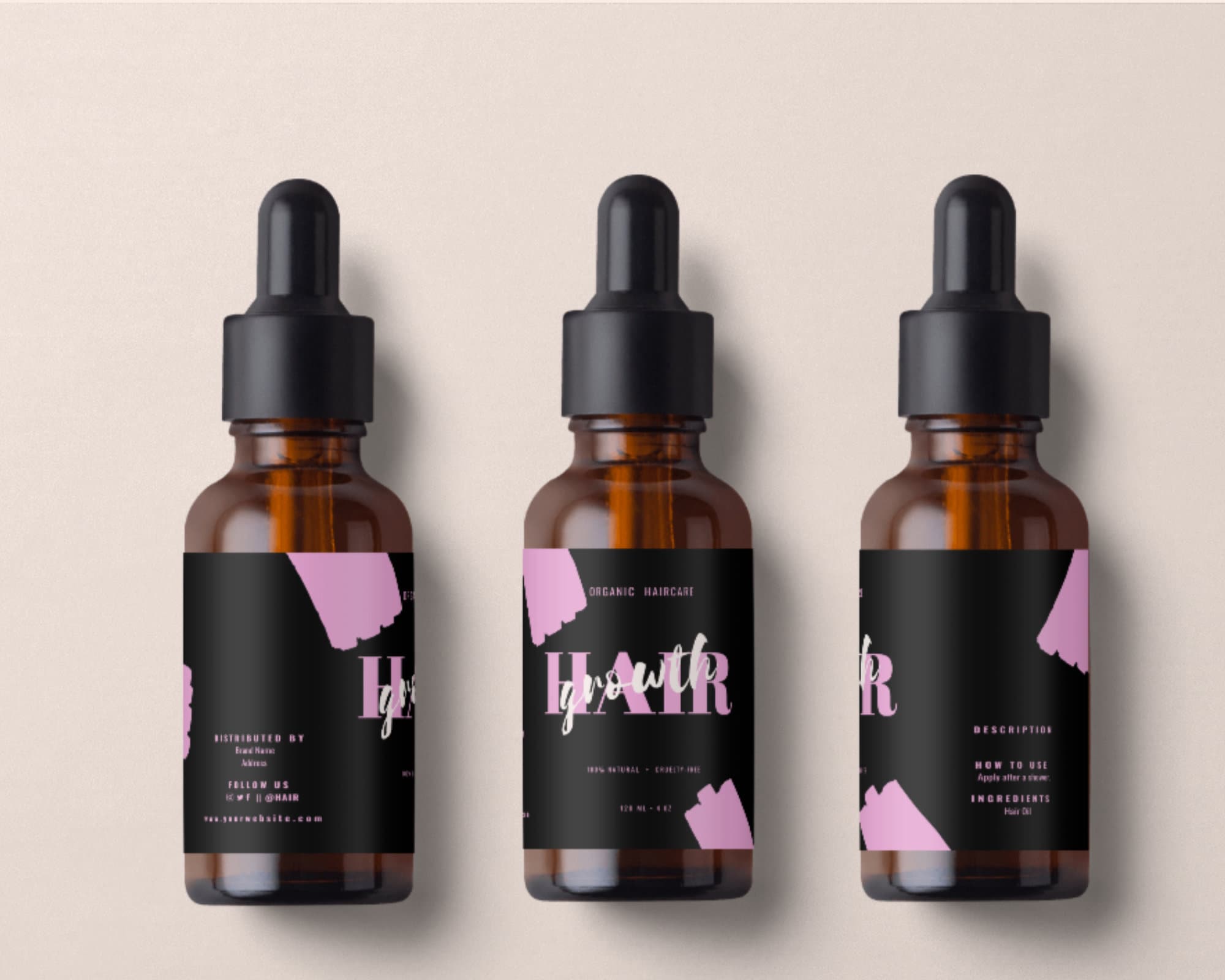 Hair Growth Oil Label, Hair Product Labels, Label for Bottles, Product ...