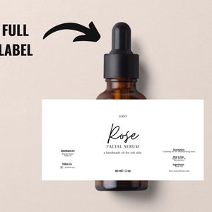 Skincare Product Label Template, Skin Care Editable Product Labels ...