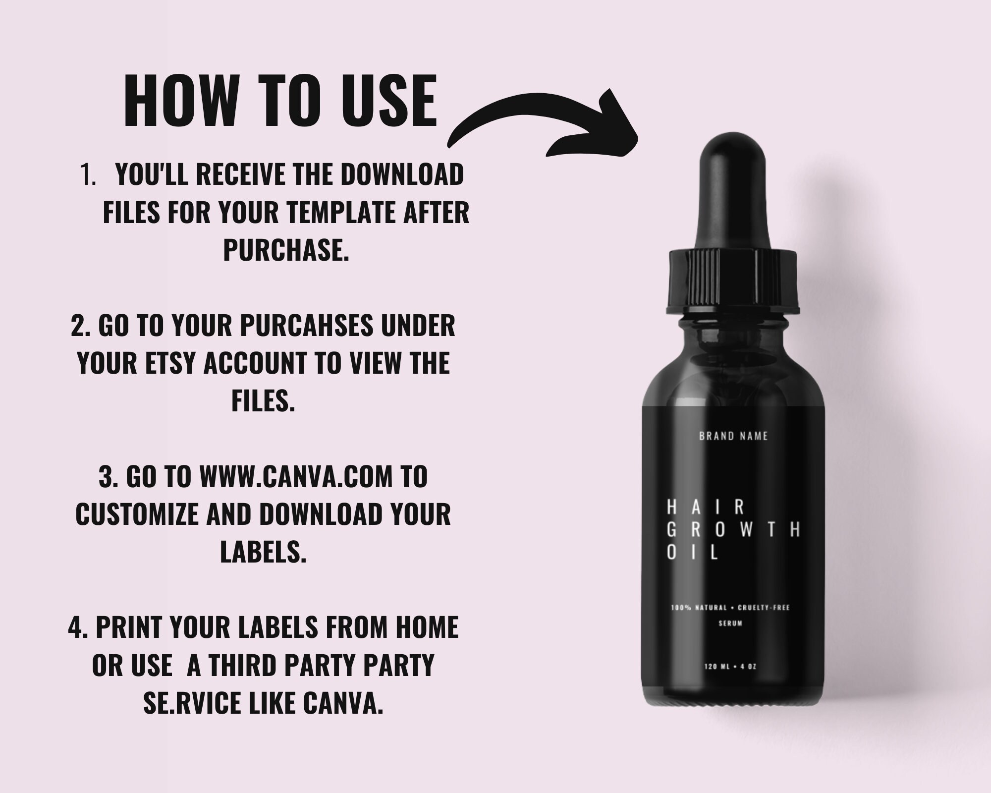 Hair Growth Oil Label, Product Labels,product Label Template Bottle ...