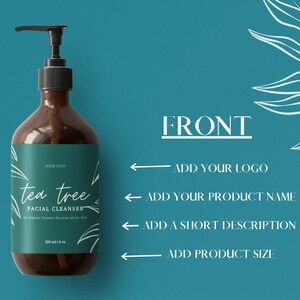 Facial Cleanser Cosmetic Label, Skincare Product Labels, Product Label ...