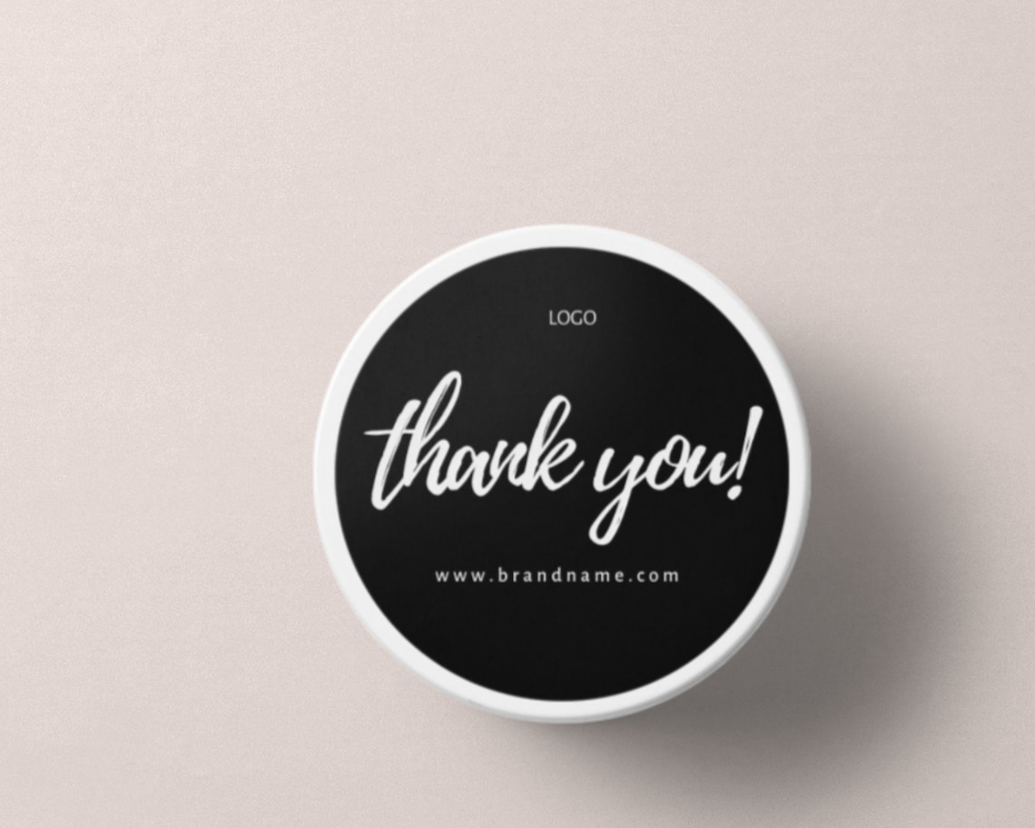 Editable Thank You Circle and Square Sticker Label Template, Printable ...