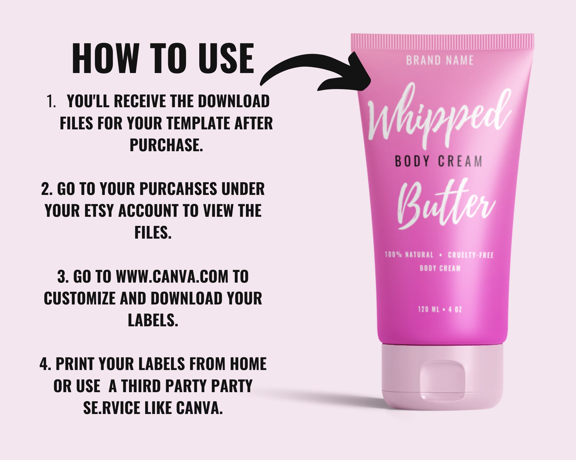 Skincare Label, Body Product Label, Body Lotion Label, Editable Body ...