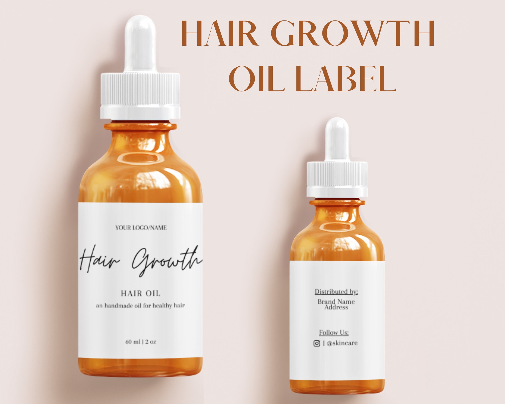 Hair Growth Oil Label, Product Labels,product Label Template Bottle ...