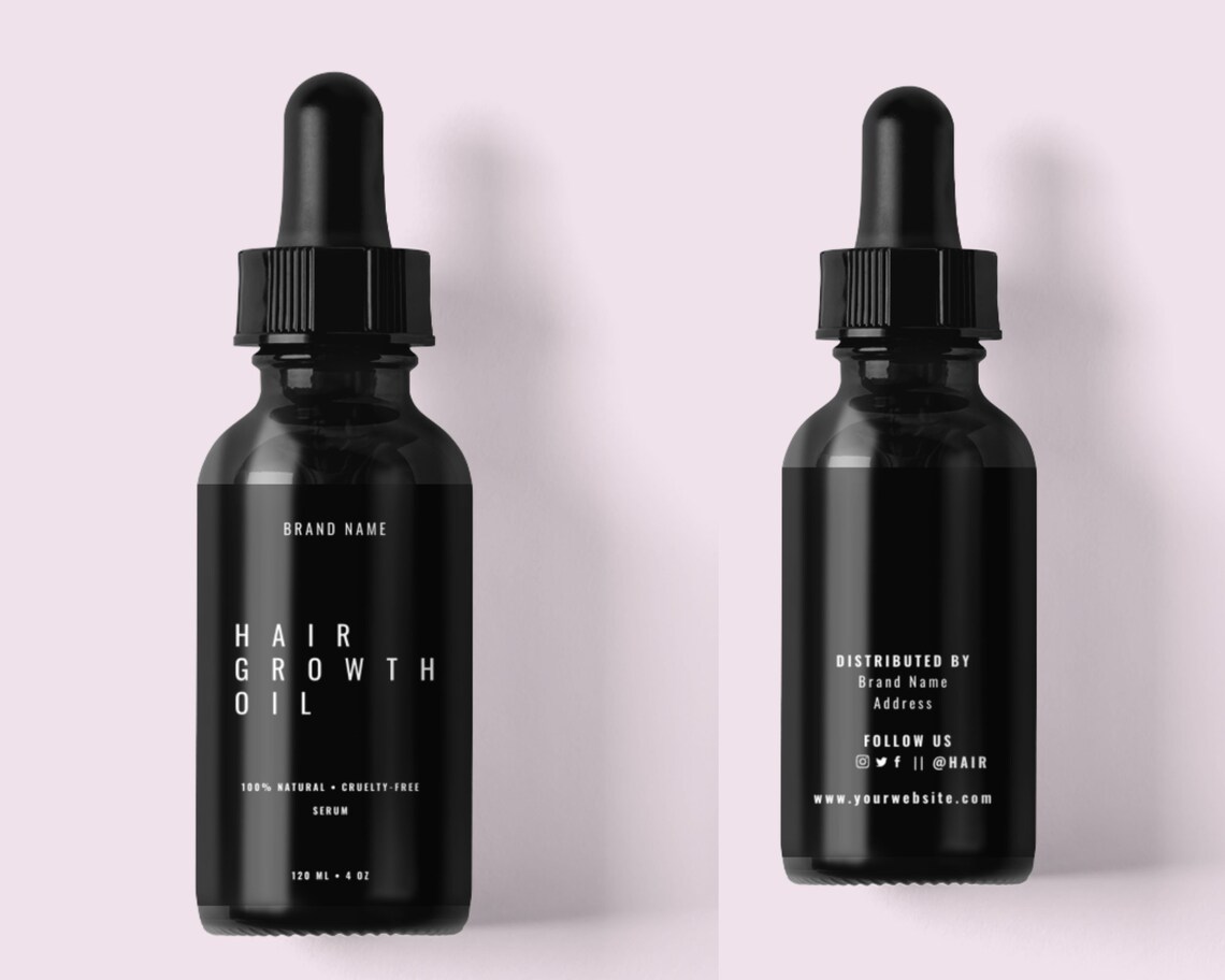 Hair Growth Oil Label, Product Labels,product Label Template Bottle ...