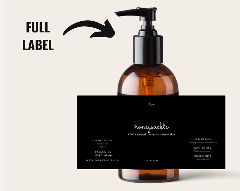 Skin Care Product Label Design Skincare Labels Hair Oil | Etsy